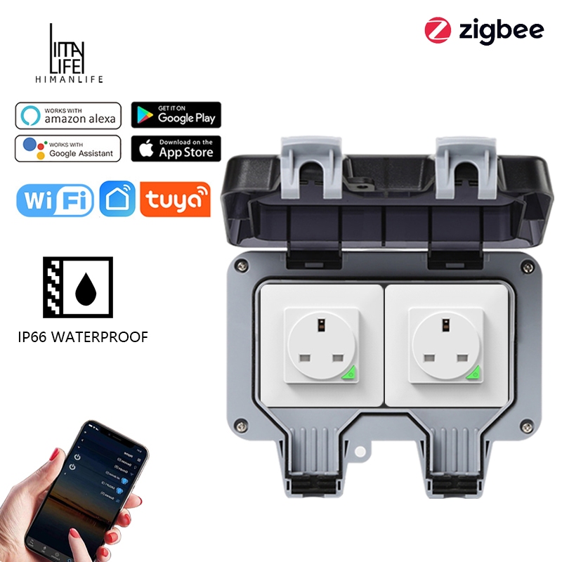 Avoir Zigbee Smart Weatherproof Outdoor Switched Socket Dual UK Socket ...