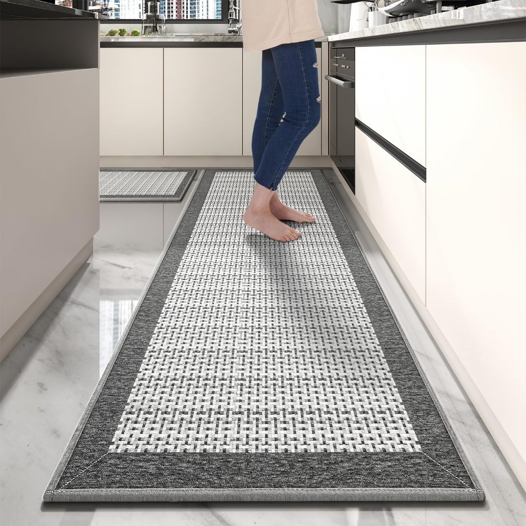 Kitchen Floor Mats Anti-Slip Rug Door Entrance Carpet Dapur Checkered ...