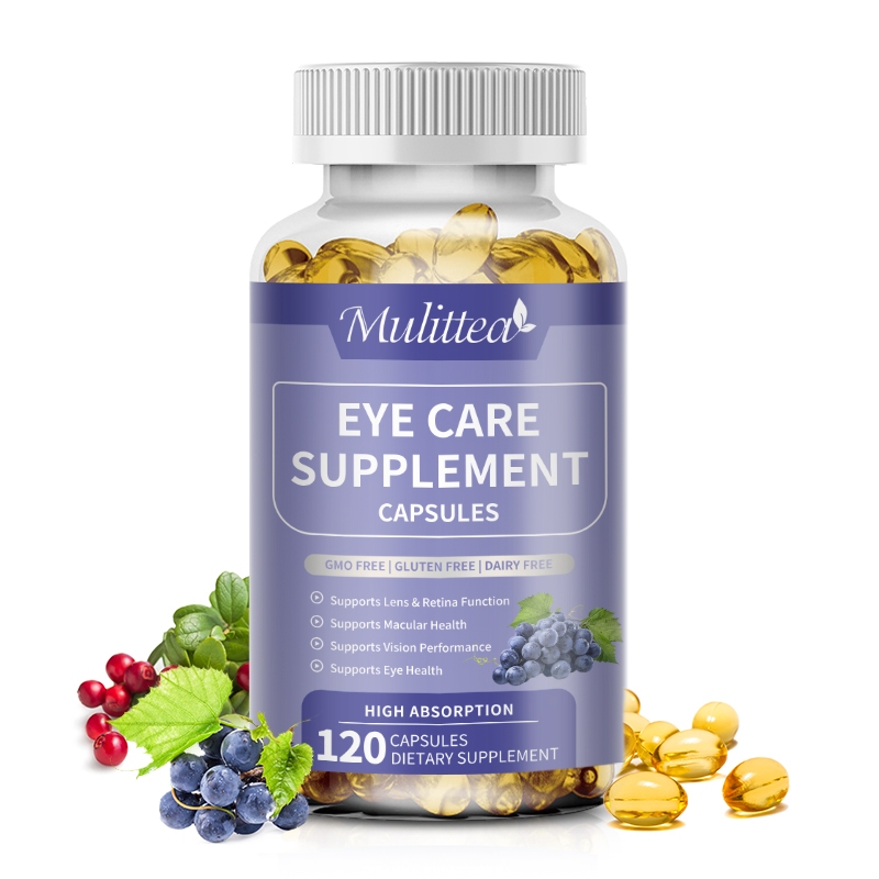 Mulittea Eye Care Supplement Capsules Supports Lens & Retina Function ...