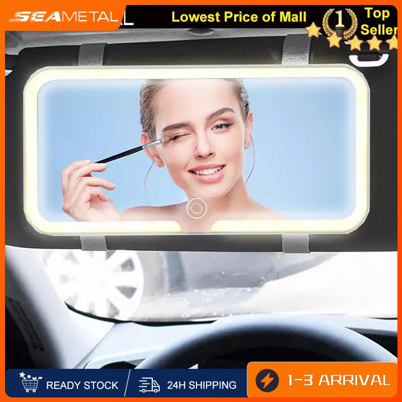 SEAMETAL Car Mirror Car Makeup Mirror With Led Light Cermin Pandang ...