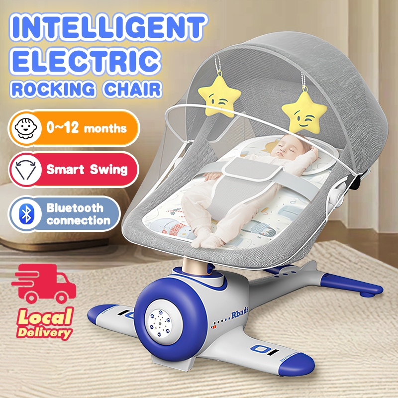 【2024 New Upgrade】Buaian Elektrik Baby Bouncer Newborn To 3 Years Old ...