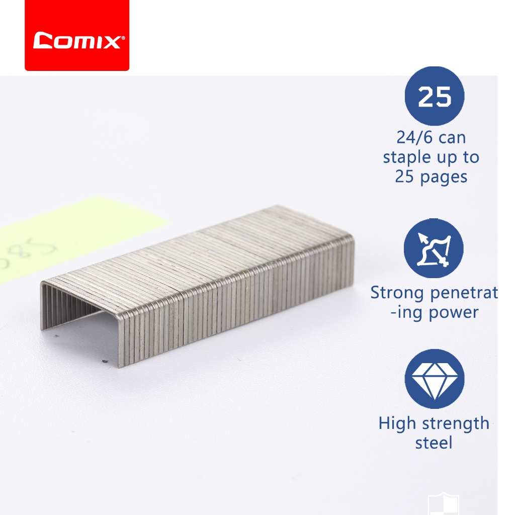 Comix Stainless Steel Staples 24/6, Nickel-Plated, Max 25 Pages ...
