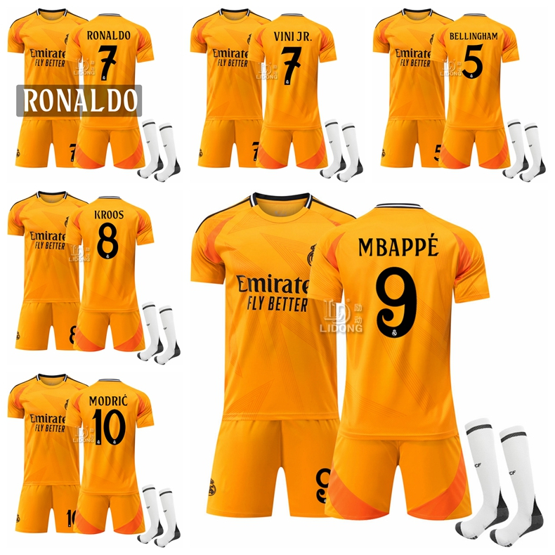 2024-25 Season Real Madrid Away Football Adult Kids Jersey Kit ...