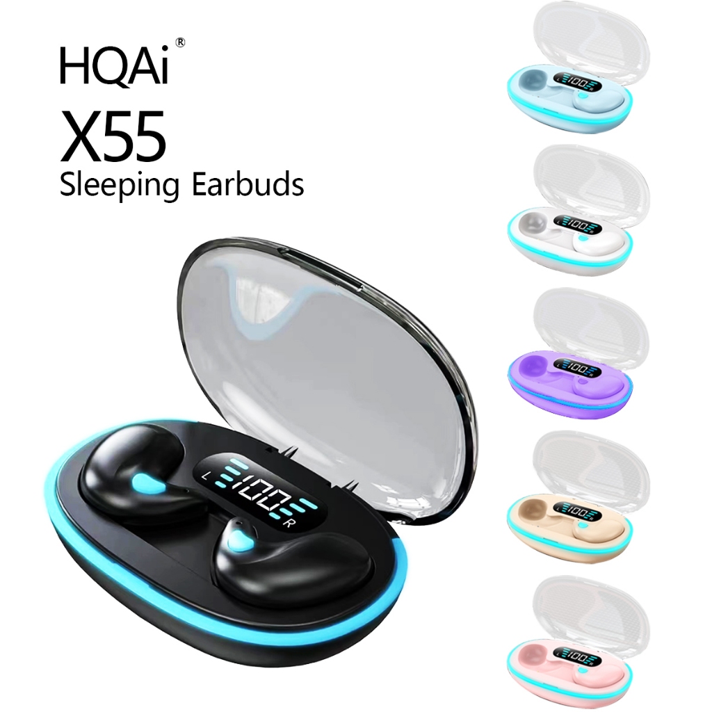 HQAi X55 Sleeping Wireless Earbuds Bluetooth with Hi-Fi Stereo Sound ...