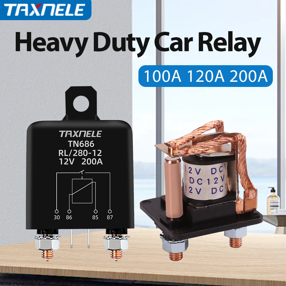 TAXNELE High Current Relay Starting relay 200A 100A 12V/24V Power ...