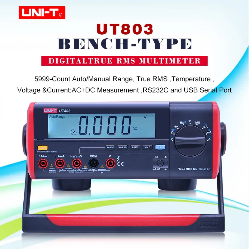UNI-T UT803 Digital Desktop Multimeter 5999 Counts Volt Amp Ohm ...
