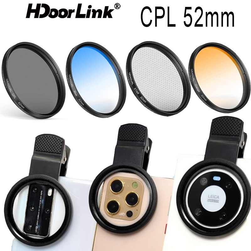 HdoorLink 52mm Camera Lens CPL Polarizer Mobile Phone Lens Light ...