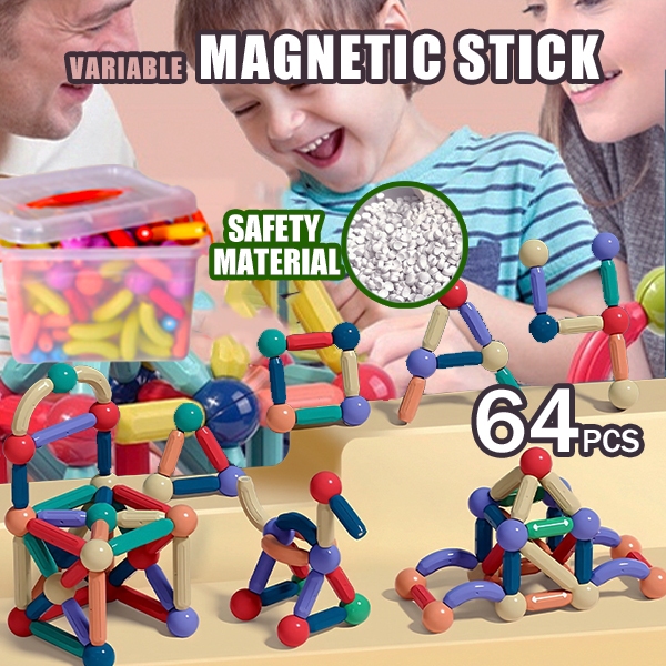 Local Deliver Kids Magnetic Stick Ball Building Toy Blocks 3D Geometry ...