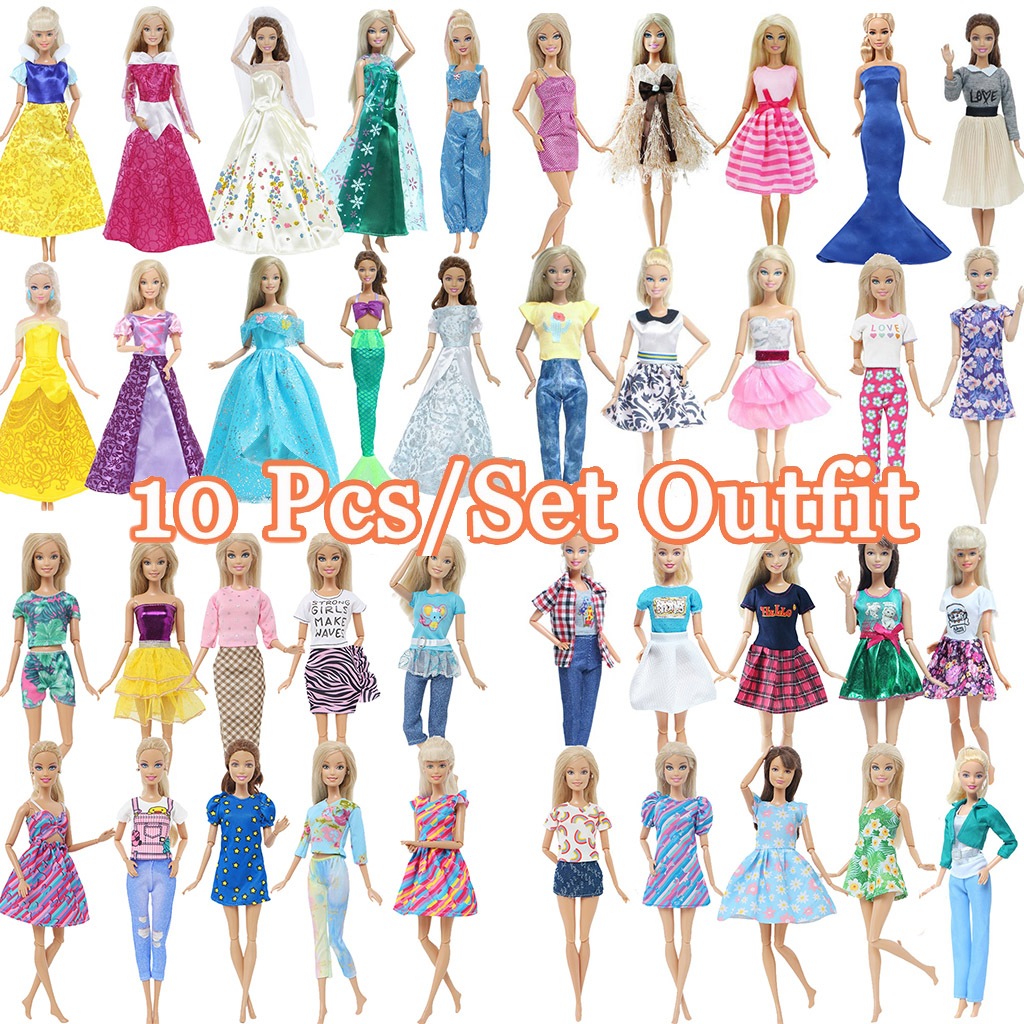 10 Set/Lot Wholesale Princess Doll Dress Evening Party Gown Accessories ...