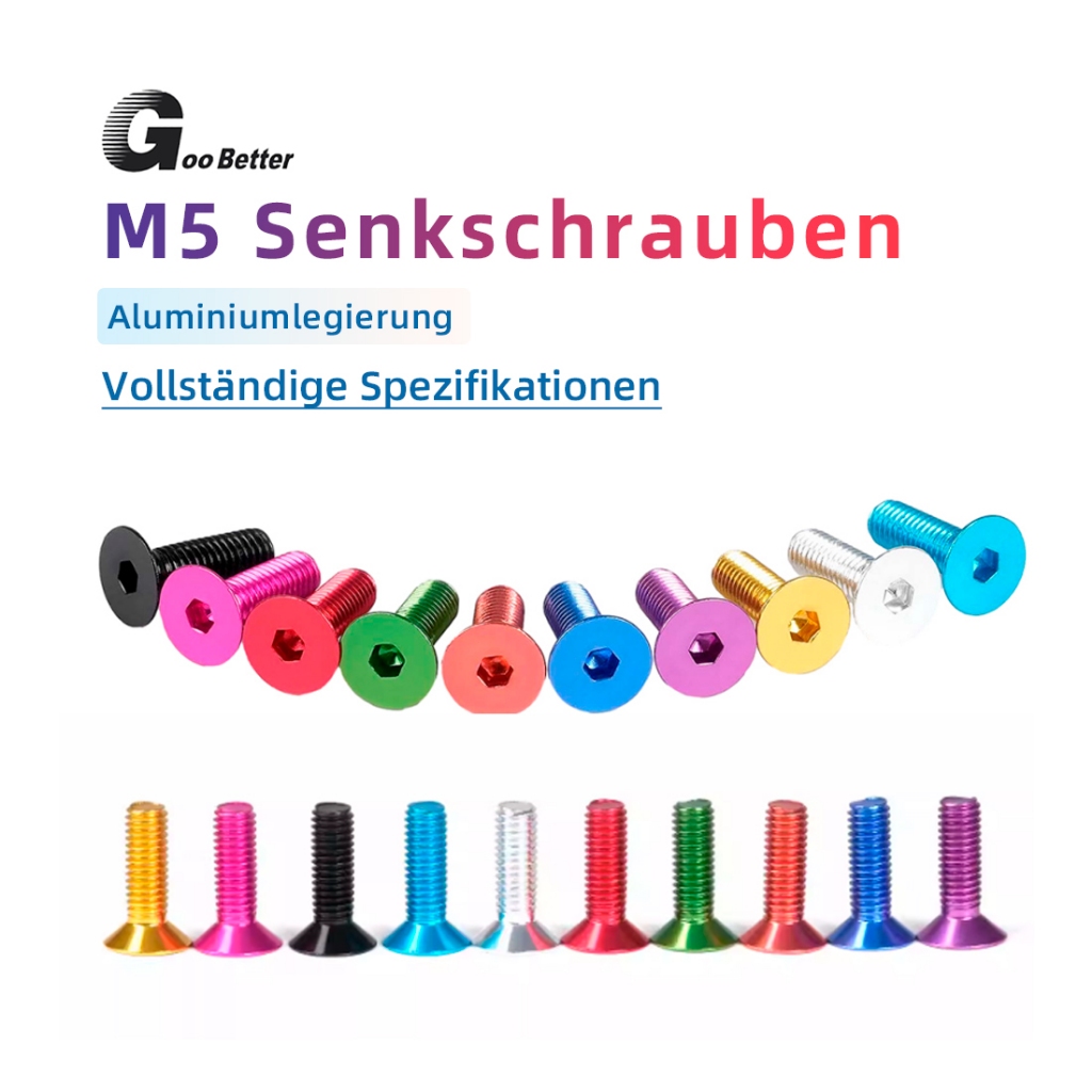 M5 aluminum alloy internal hexagonal countersunk head flat head bolt ...