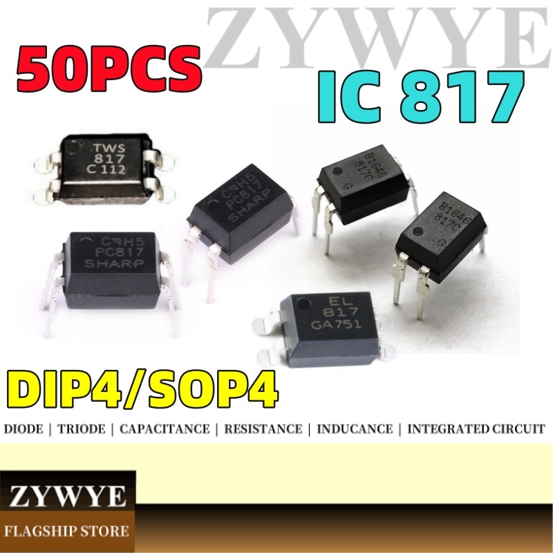 50pcs LTV817 PC817 EL817 PC817C EL817C 817C EL871A B C Gear Optocoupler ...