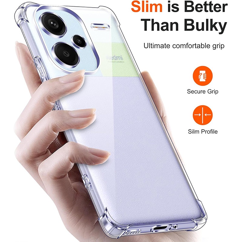 Transparent Shockproof Silicone Soft Case for Xiaomi Redmi Note 13 Pro ...
