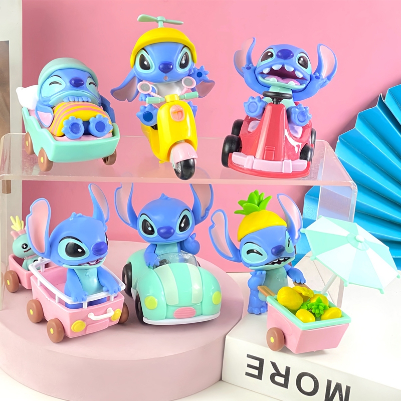 6Pcs/Set 9cm Anime Lilo & Stitch Figure Scrump Ugly Girl Gold Stitch ...