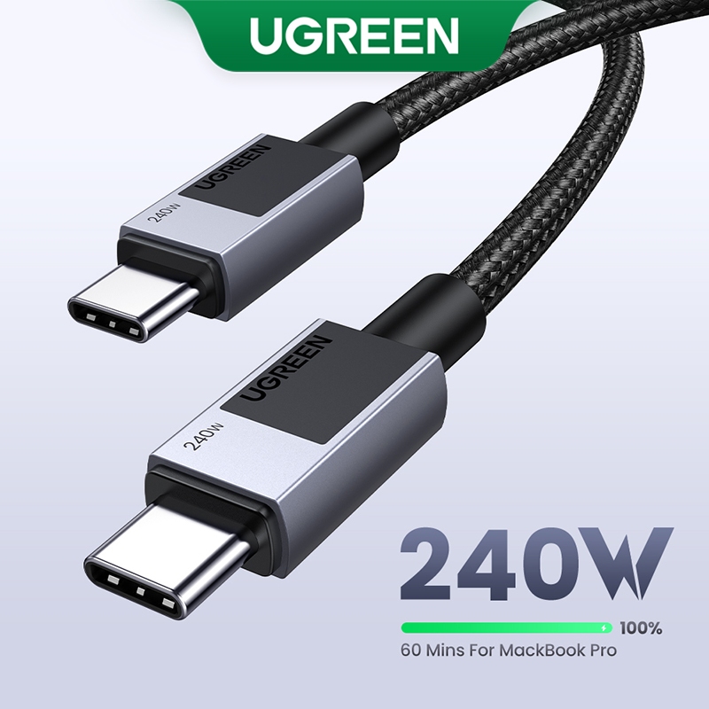 UGREEN 240W PD3.1 Type C to Type C 480Mbps USB C Braided Fast Charging Cable for Macbook, iPhone ...