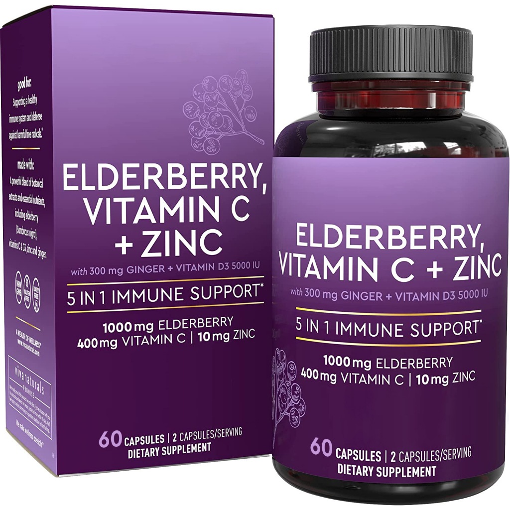 New Spot Elderberry capsule 60 elderberry zinc vitamin D3 Elderberry supplement | Shopee Malaysia