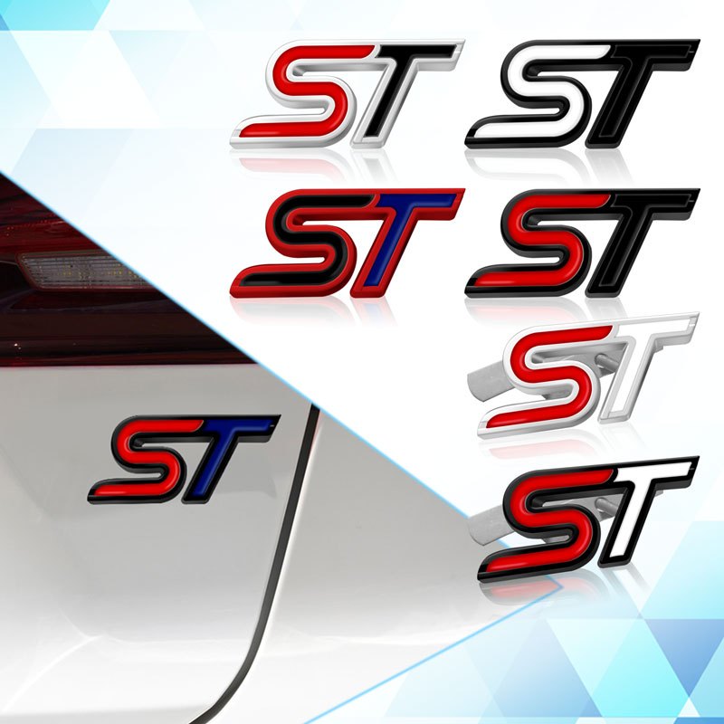 3D Metal ST Logo Car Body Rear Trunk Stickers Emblem Front Grille Badge ...