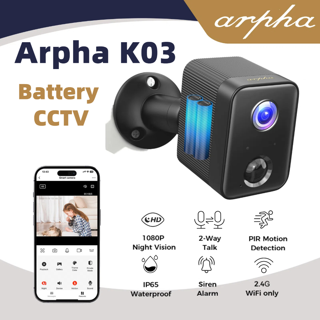 K03 Battery Powered Outdoor CCTV Wireless Connect Phone 1080P Smart ...