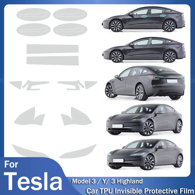 For Tesla Model 3 Highland 2024 Paint Protection Film For Tesla Model 3 ...