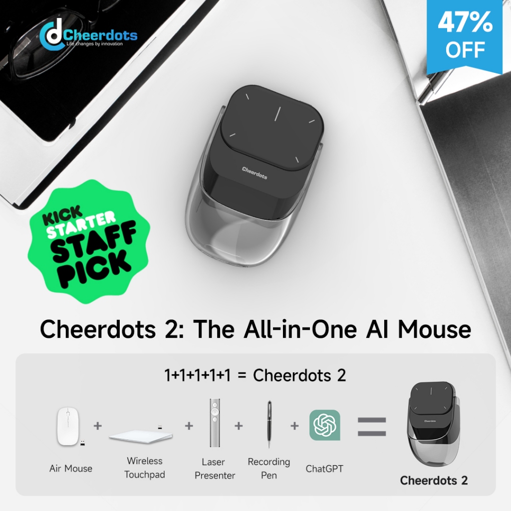 Cheerdots 2 Air Mouse Portable Smart Wireless Presentation Remote Control Bluetooth Mobile ...