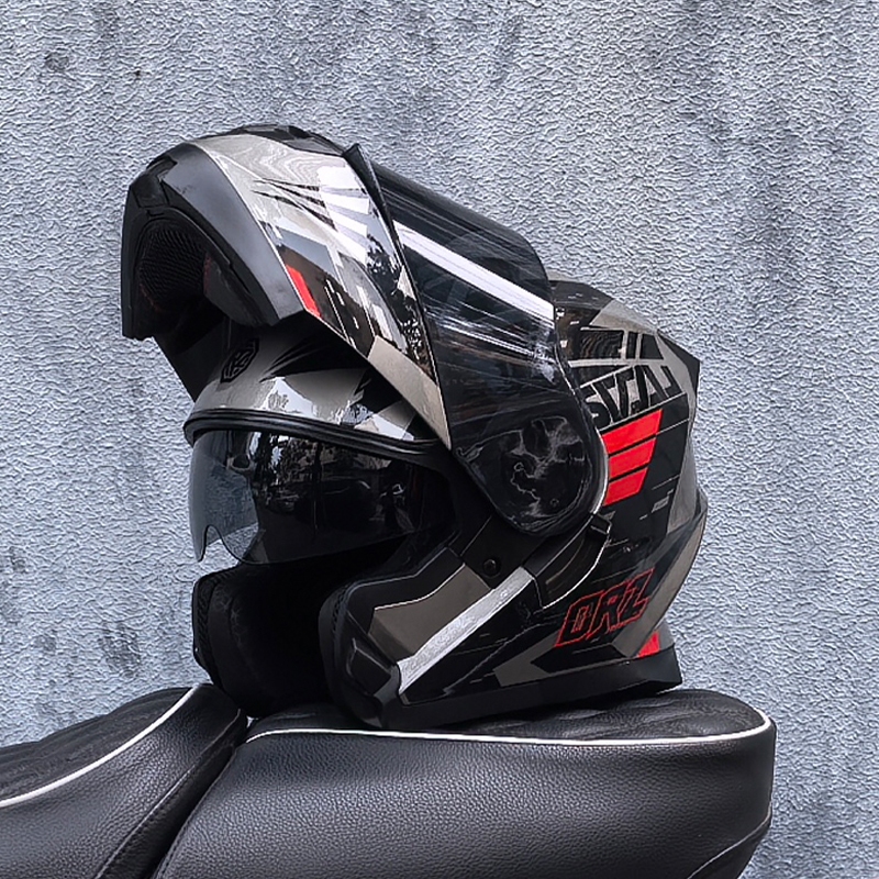 ICC Standard Motorcycle Modular Helmet Dual Lens Flip Up Racing Helmet ...