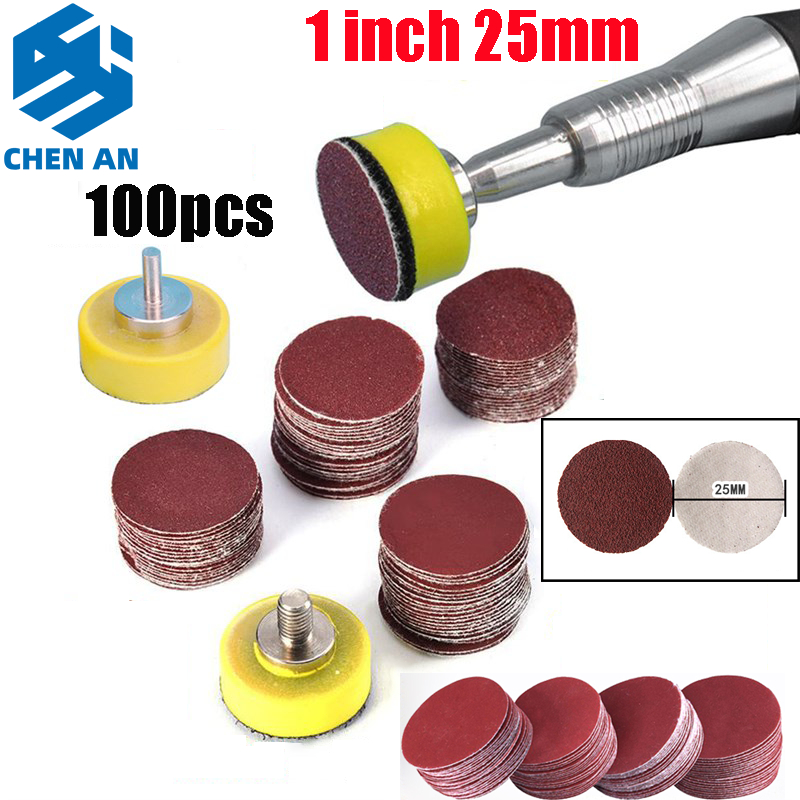 1" Inch Sanding Disc Abrasive Round Red Sandpaper Velcro Sand Paper Pad ...
