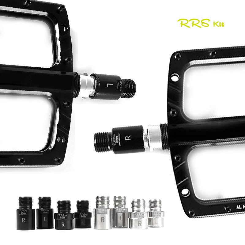 RRSKIT Bicycle Pedal Axle Extender Steel Pedal Axle Extenders 16mm/20mm ...