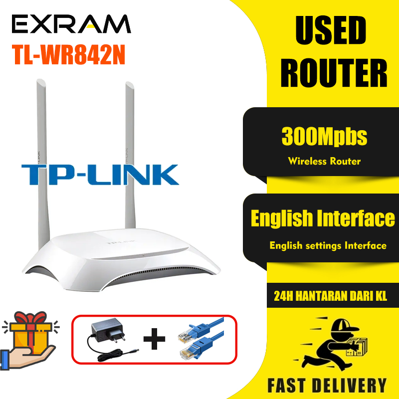 USED TP-LINK Wireless Router TL-WR842N Dual Antenna 300Mbps Smart Home ...