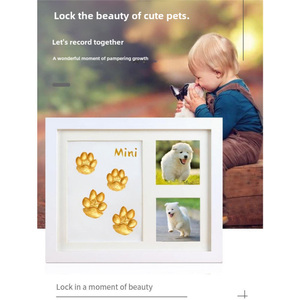 Pet Print Clay Photo Frame Paw Print Commemorative Cat Palm Print Dog ...