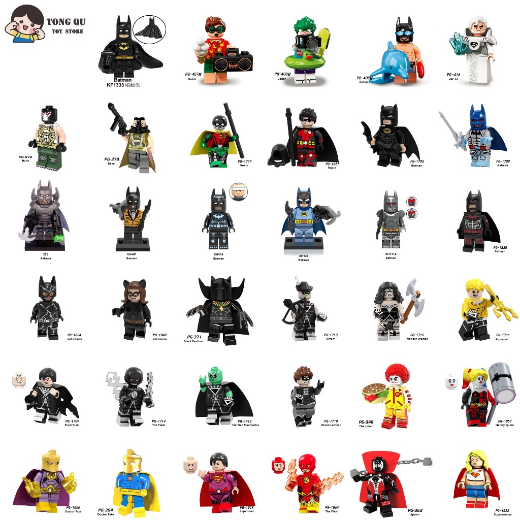 Superheroes Minifigures Batman Superman Building Block Dolls ...