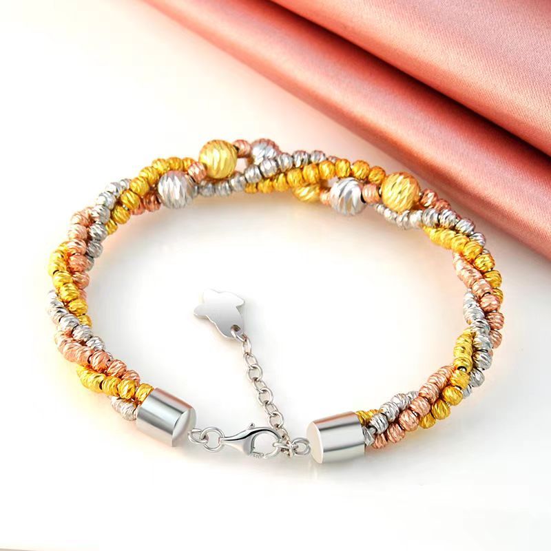Electroplating 18K Gold+18K Rose Gold S925 Sterling Silver Tricolor ...