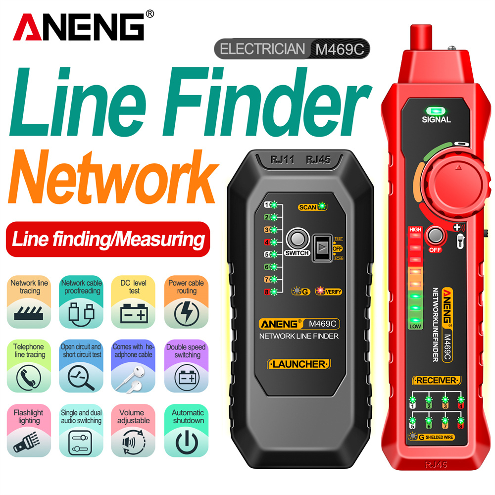 ANENG M469C Multifunction Network Cable Finder RJ45 RJ11 LAN Cable ...