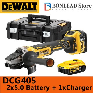 DEWALT DCG405 XR 4" Brushless Cordless Angle Grinder (2x 5.0 Battery ...