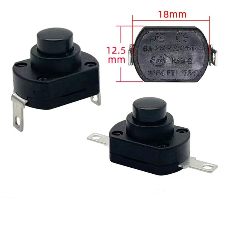 Strong Light Flashlight Switch KAN-9 Self-Locking Type Push Button ...
