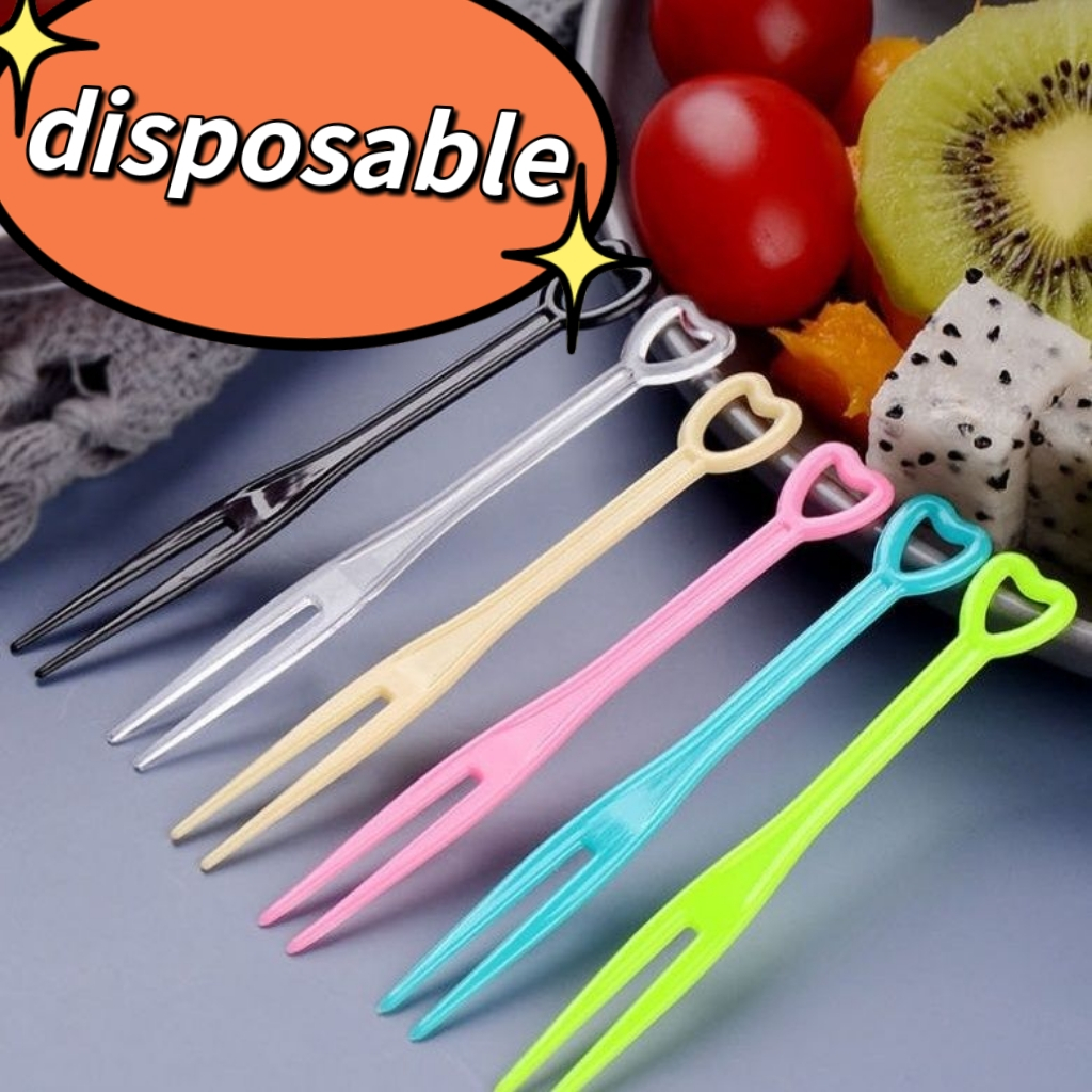 Disposable Fruit Fork Small Fork Fruit Fork Fruit Pick Plastic Fruit ...