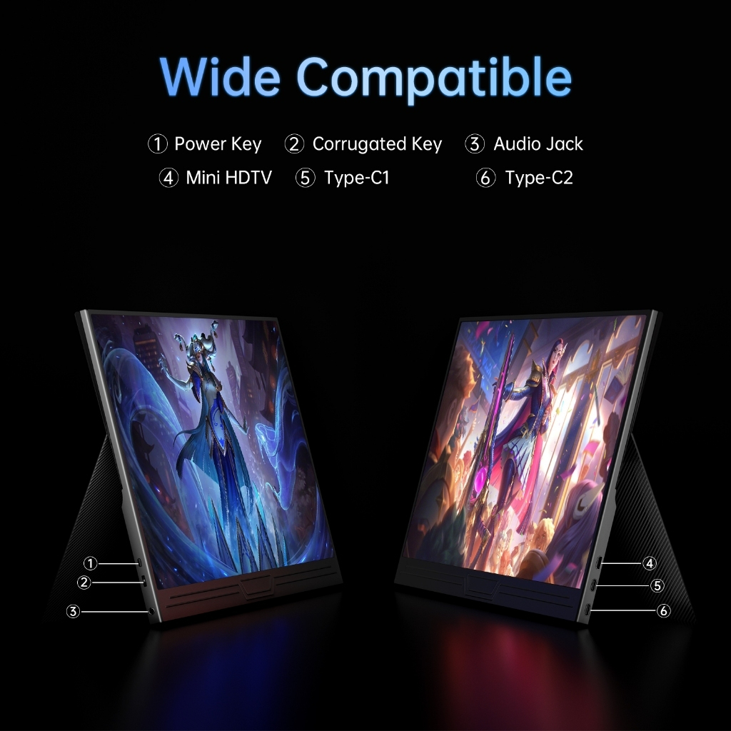 DITU 15.6"inch Ultra Slim Portable LED Monitor Full HD Screen gaming ...