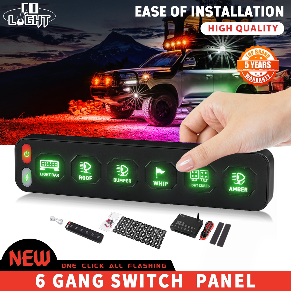 CO LIGHT 6 Gang Auxiliary Switch Panel Offroad Auxiliary Light Switch ...