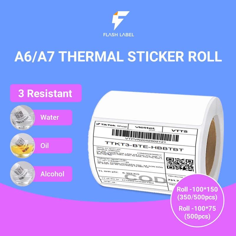 Thermal Roll Paper A6 Folded Paper 500/350 Sheets, Airway Bill Stickers ...