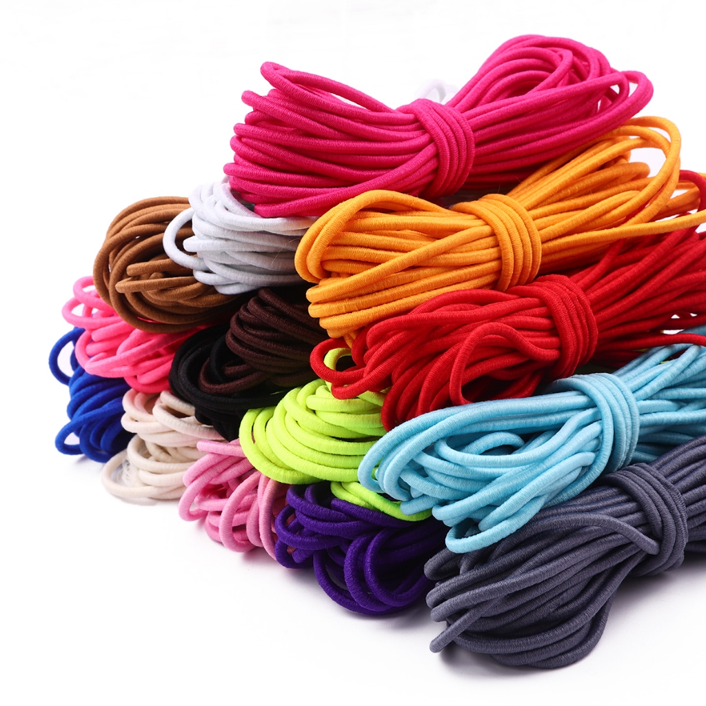 5m/Roll 2/2.5mm Nylon Colorful High-Quality Round Elastic Band Round ...
