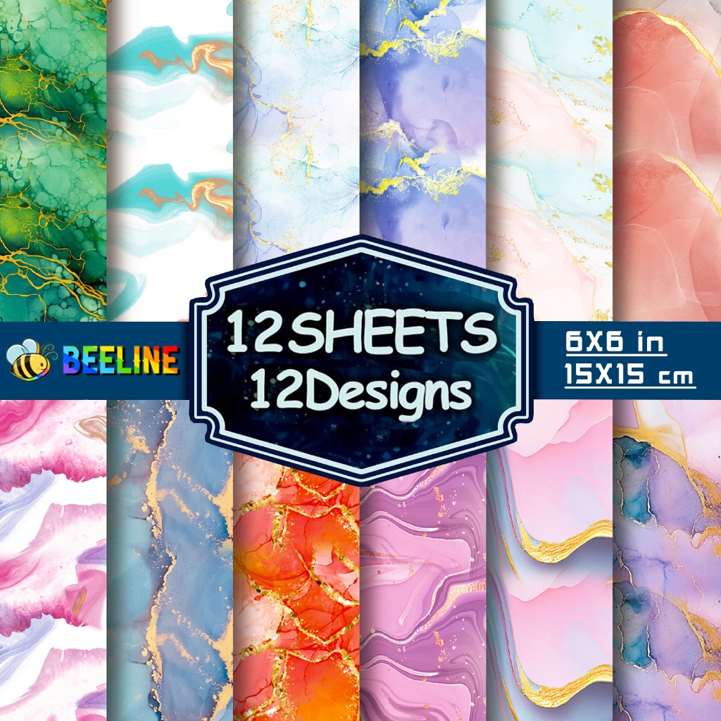 【Fast Delivery】Marble Origami paper 15cm Pattern paper Scrapbook Paper ...