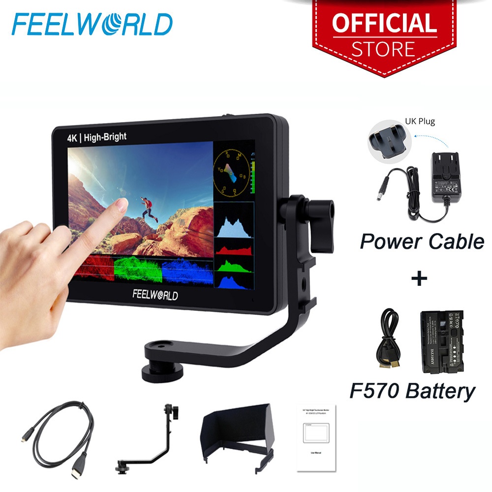 FEELWORLD F6 PLUSX 5.5 Inch 1600nit High Bright DSLR Camera Field Touch ...