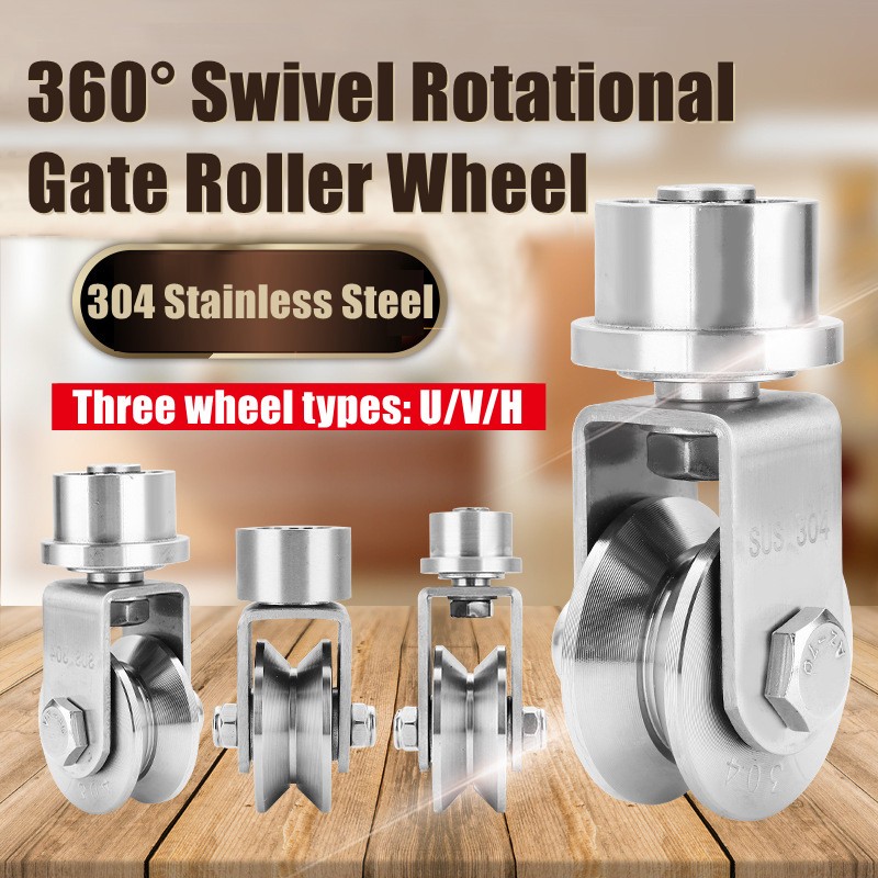 304 Stainless Steel 48V/U Roller For Sliding Gate Groove Swivel 360 ...