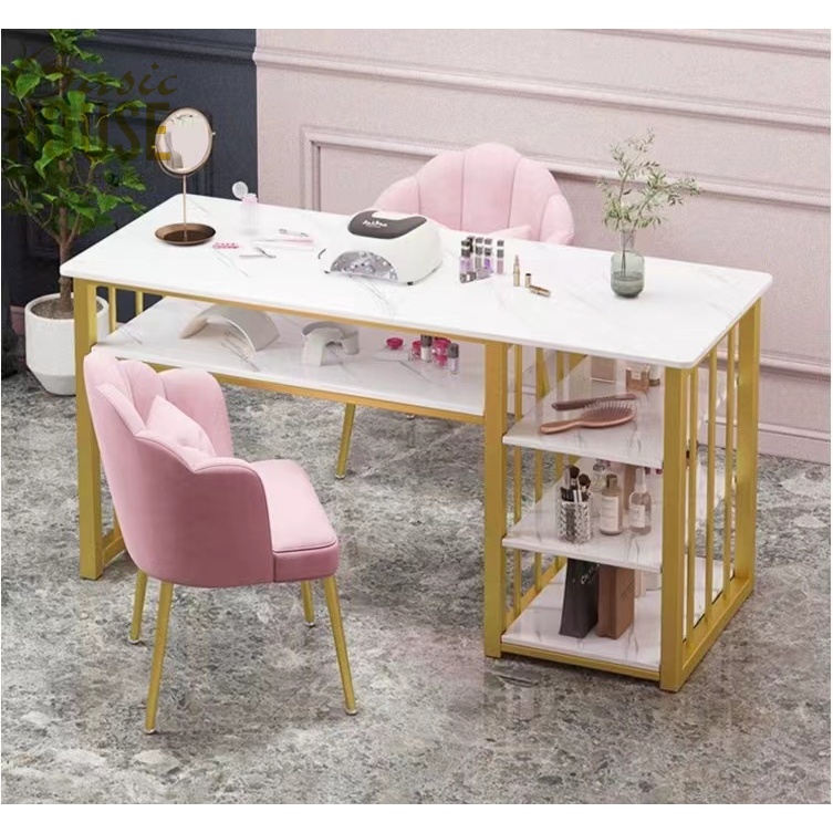 BASIC HOUSE new Manicure table 120cm Modern Marble Wood Nail Tables ...
