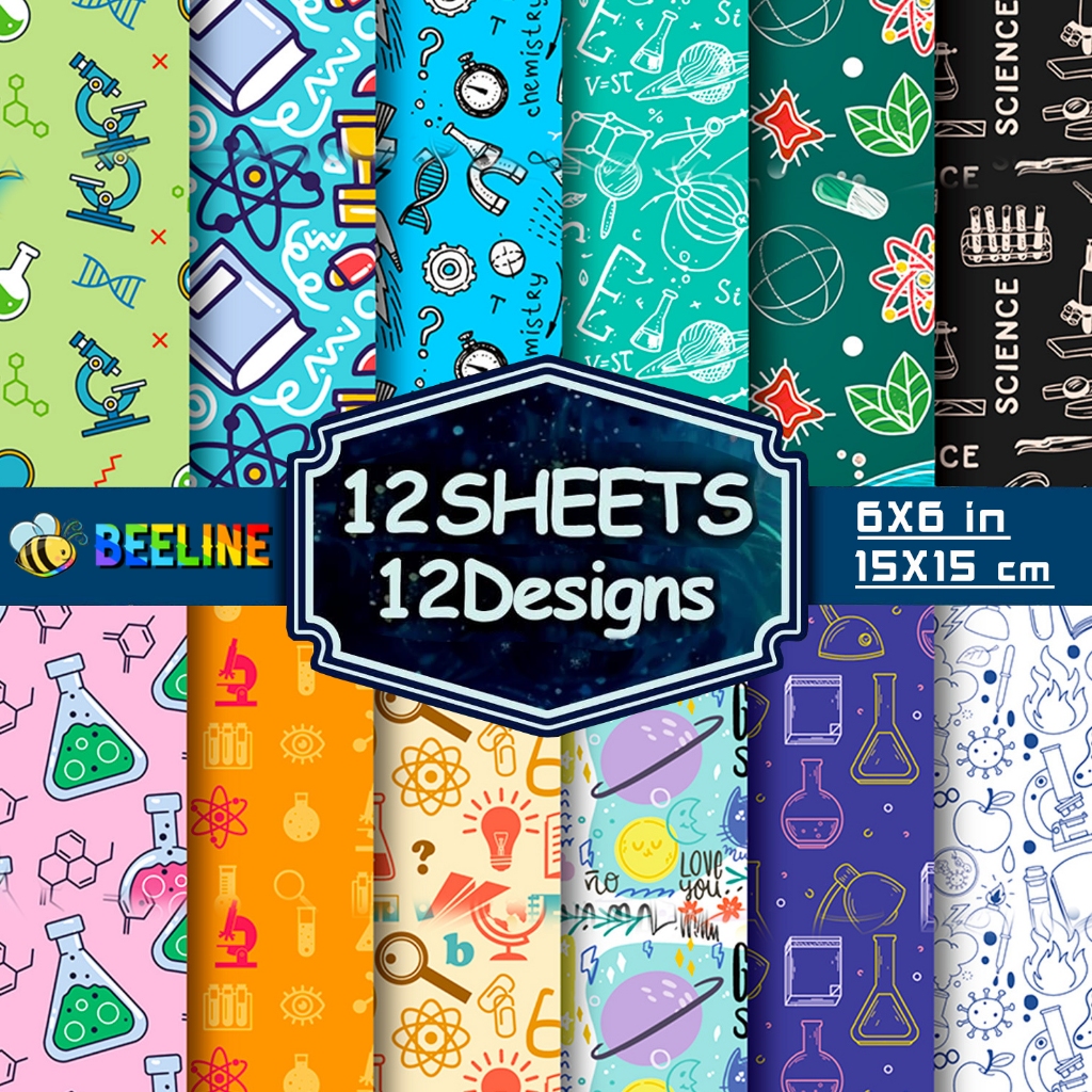 Beeline Painting Pattern Paper Scientific Experiments Scrapbook DIY ...