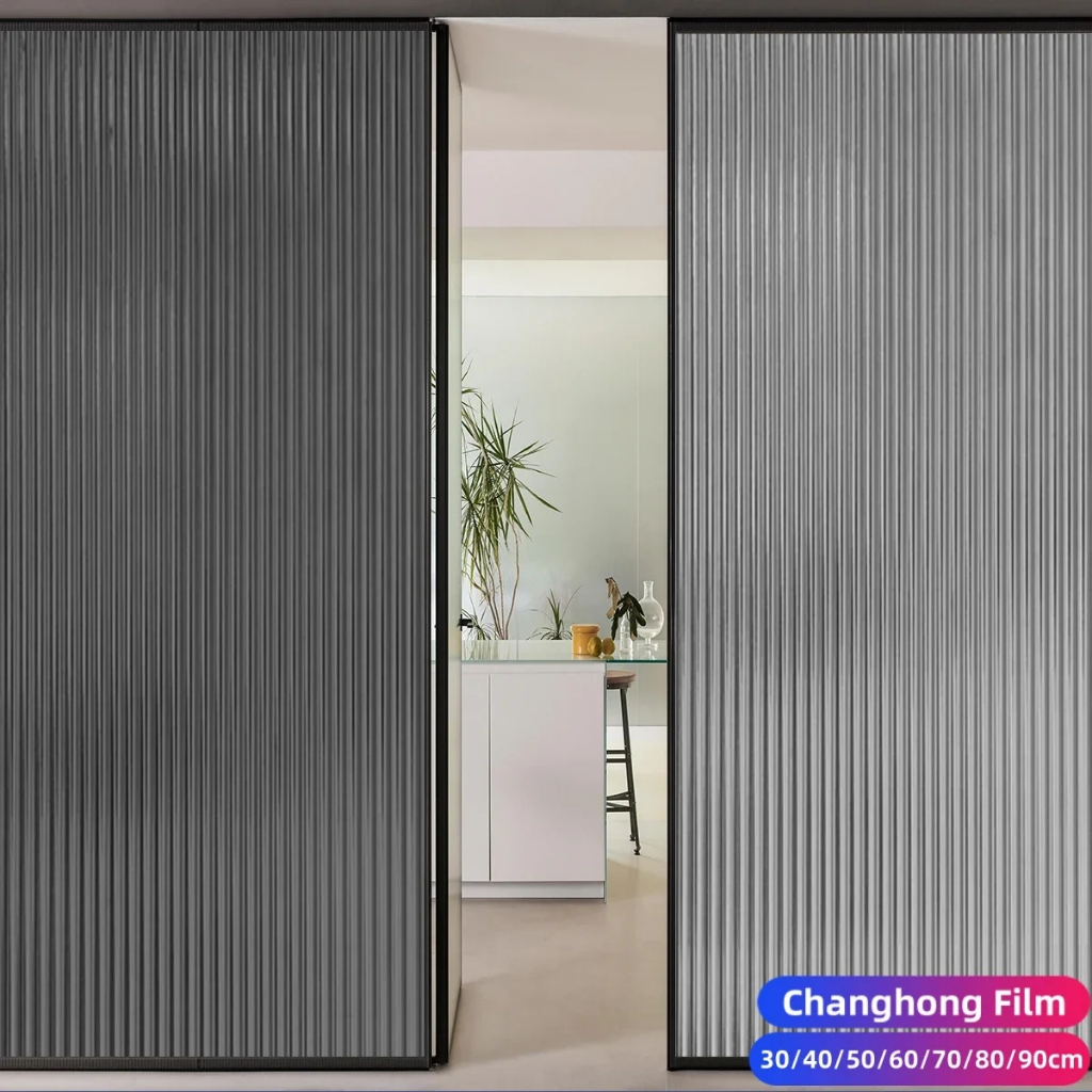 Black Reeded Window Privacy Film Frosted Window Vinyl 3D Decorative ...