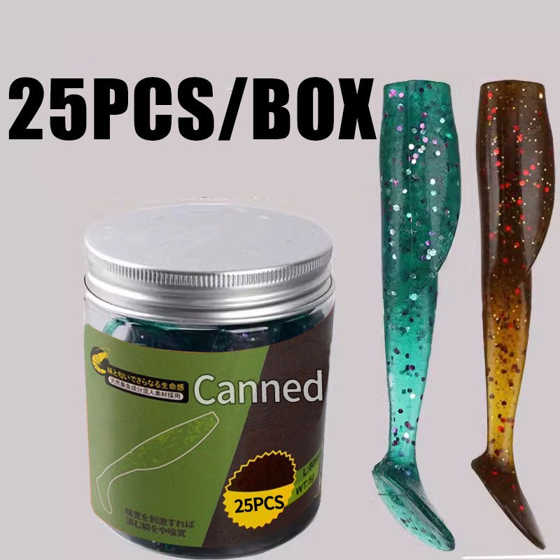 iLure Soft Plastic 25pcs/box 80mm/5g Canned Bait Mullet Swimbait Rubber ...