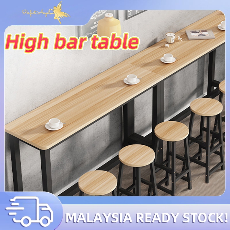 Bar table, high legged table, iron and wood bar, minimalist bar table ...