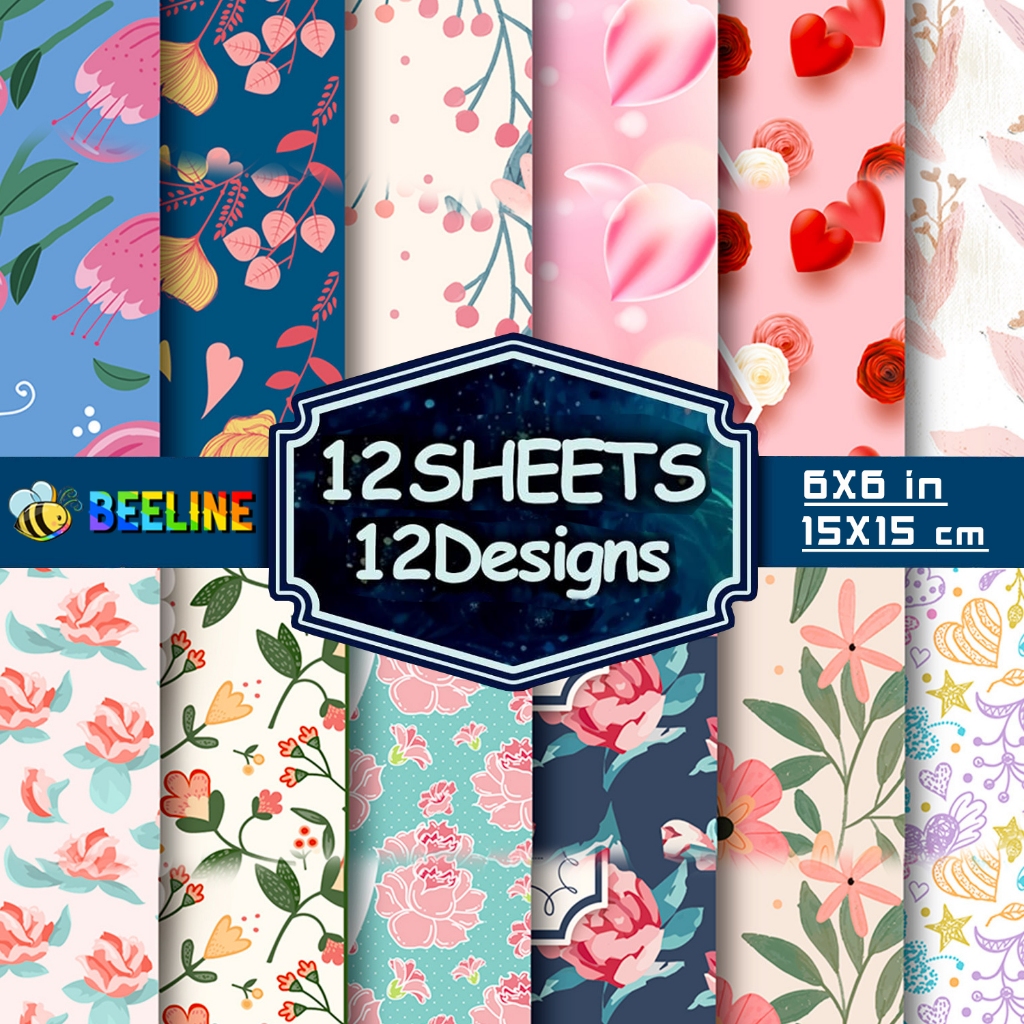 Beeline Beautiful Pattern Paper Splendid Flowers Scrapbook DIY Manual ...
