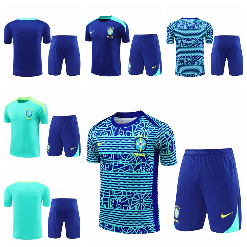 2024-25 Brazil Training Jersey Sets Football Sports Shirt & Shorts Kits ...