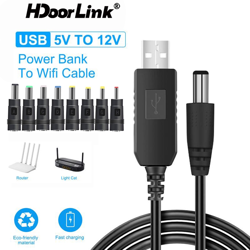 HdoorLink USB Power Boost Line DC 5V to 12V Power Cable USB To DC Power ...