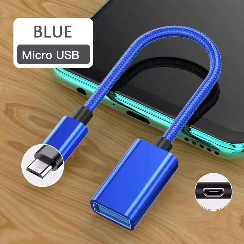 OTG Adapter Cable USB To Micro USB Type C Braided Nylon Cables Data ...
